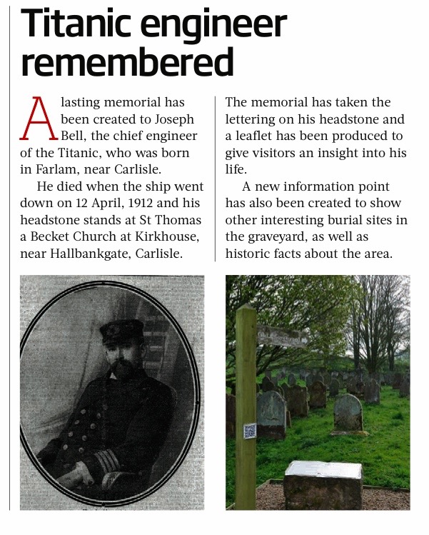 New Information Point for Memorial | Joseph Bell, Chief Engineer on the ...